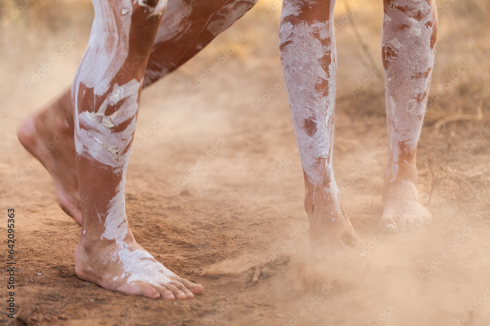 Feet of First nations people dancing in oka paint to tell the story ...