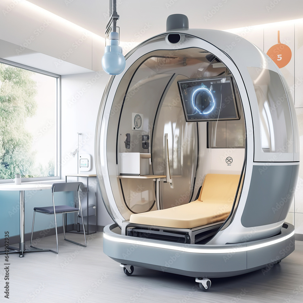 ai generated illustrution futuristic medical pod . Stock Illustration ...