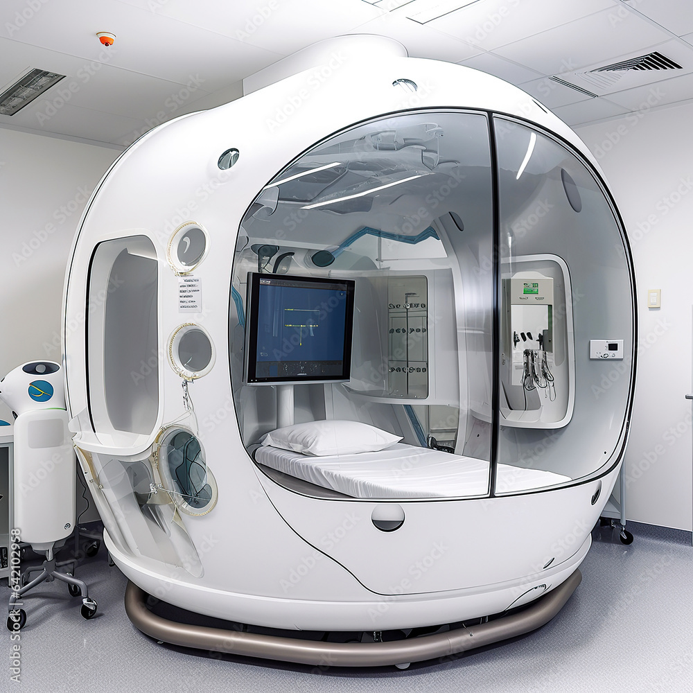 ai generated illustrution futuristic medical pod . Stock Illustration ...