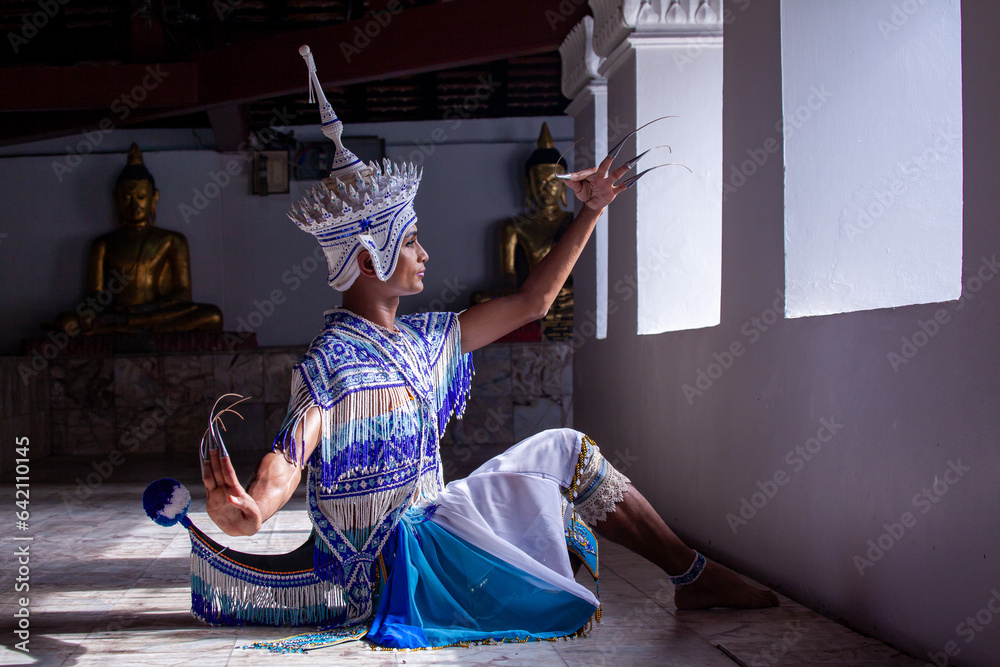Nora performer performs temple dance moves..The Nora is a traditional ...