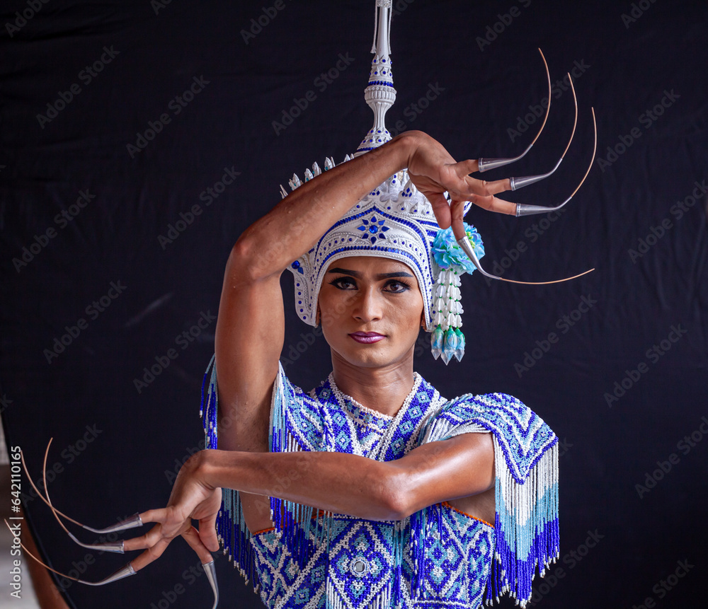 Nora performer performs temple dance moves..The Nora is a traditional ...