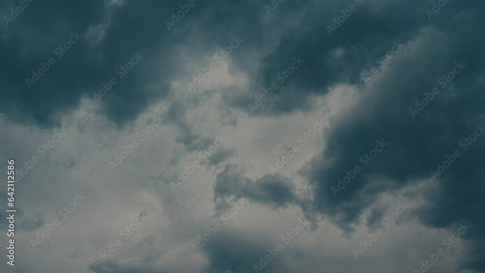 Cloudiness, set of clouds. Weather climate. Slow motion. Terrible air ...