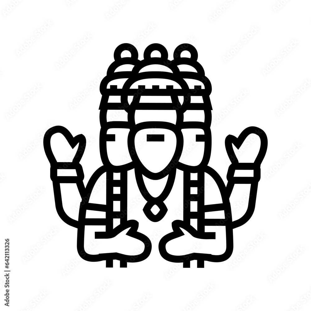 brahma god indian line icon vector. brahma god indian sign. isolated contour symbol black ...