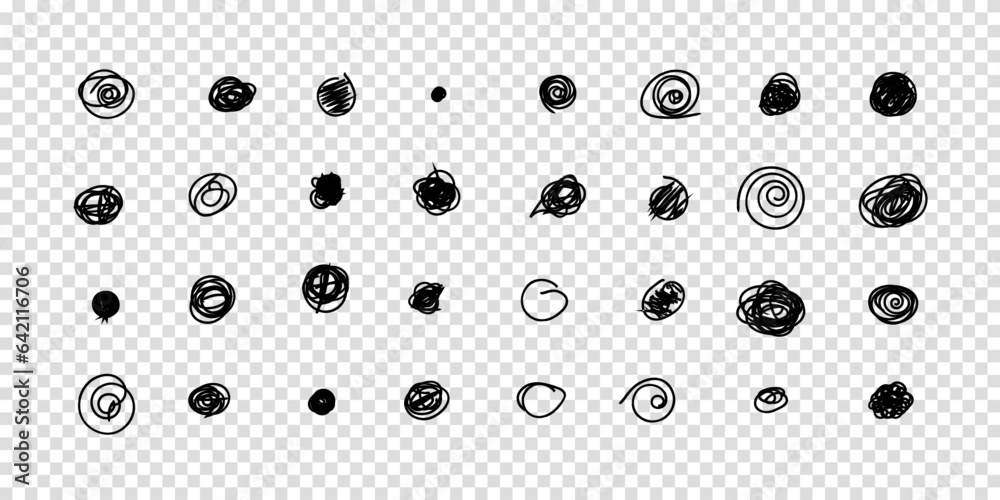 Set of hand drawn doodle circles in a grunge style. Scribble doodle ...