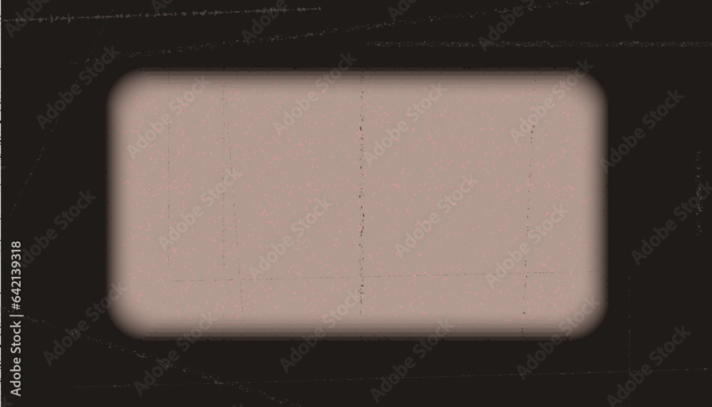 Old black cinematic frame on a transparent background. Scratched ...