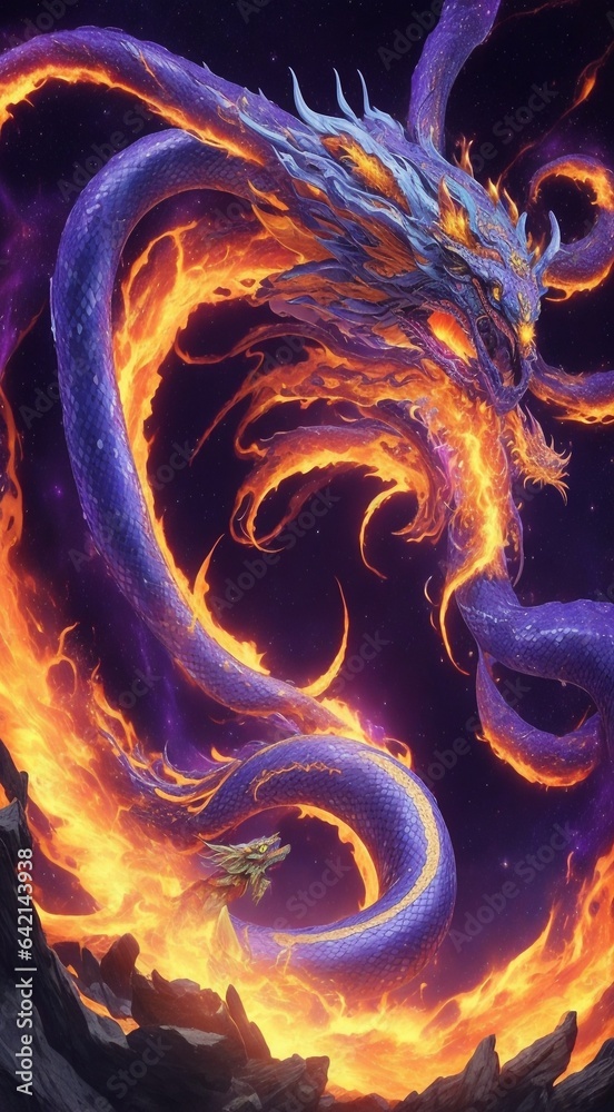 red dragon on abstract colored background, dragon wallpaper Stock ...