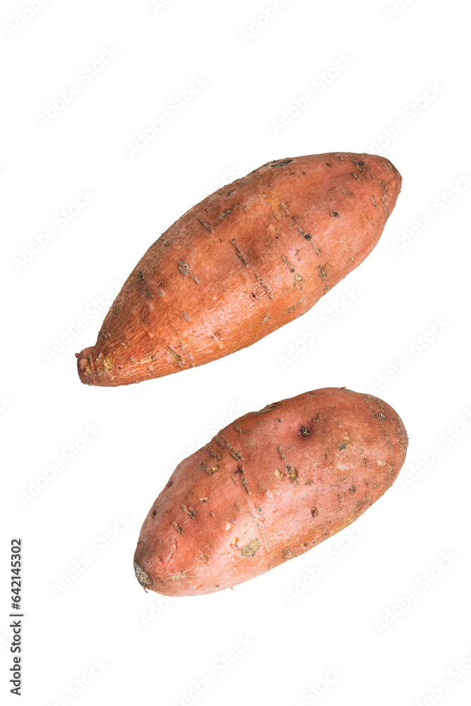 Sweet potato or batat on white background, top view Isolated ...