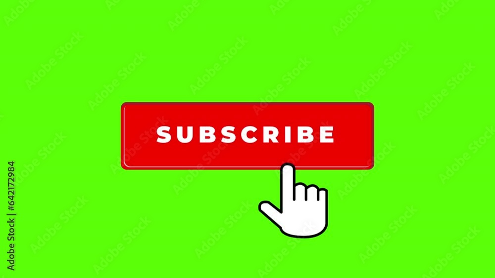Motion graphic animated footage, a hand holding the subscribe button ...