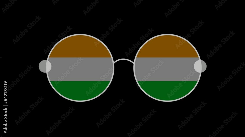 Gandhiji Spectacles Indian Flag Alpha Channel Animation Background ...