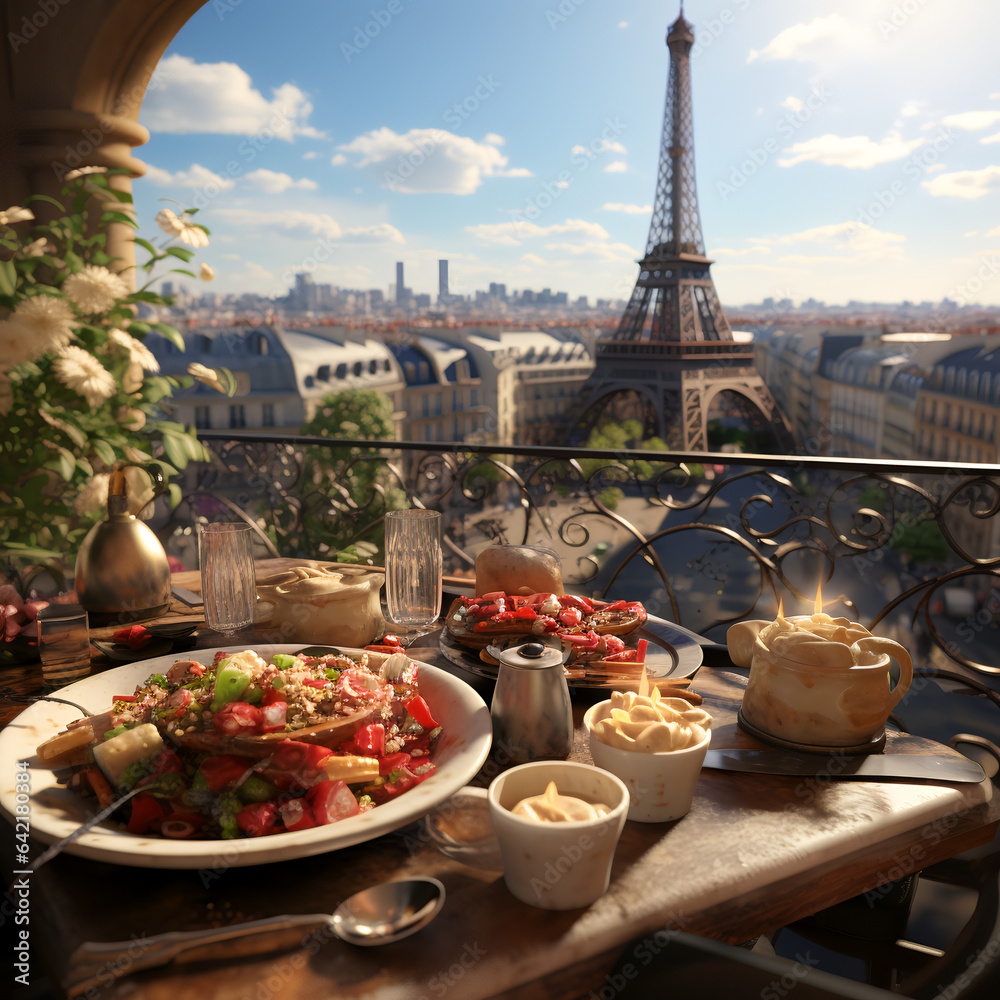 🗼 A Taste of Parisian Delight with a View! 🍽️ Relish a plate of ...