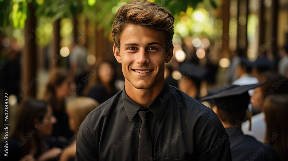 Generative AI, young handsome student, university graduate, professor ...