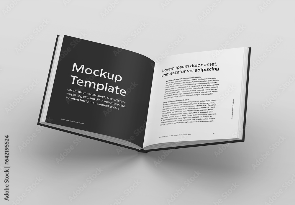 Mockup Template Open Square Book Stock Template | Adobe Stock