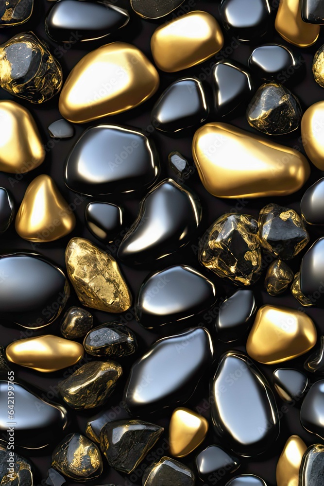 zen smooth polished rocks in black and gold stacked incredibly high on ...
