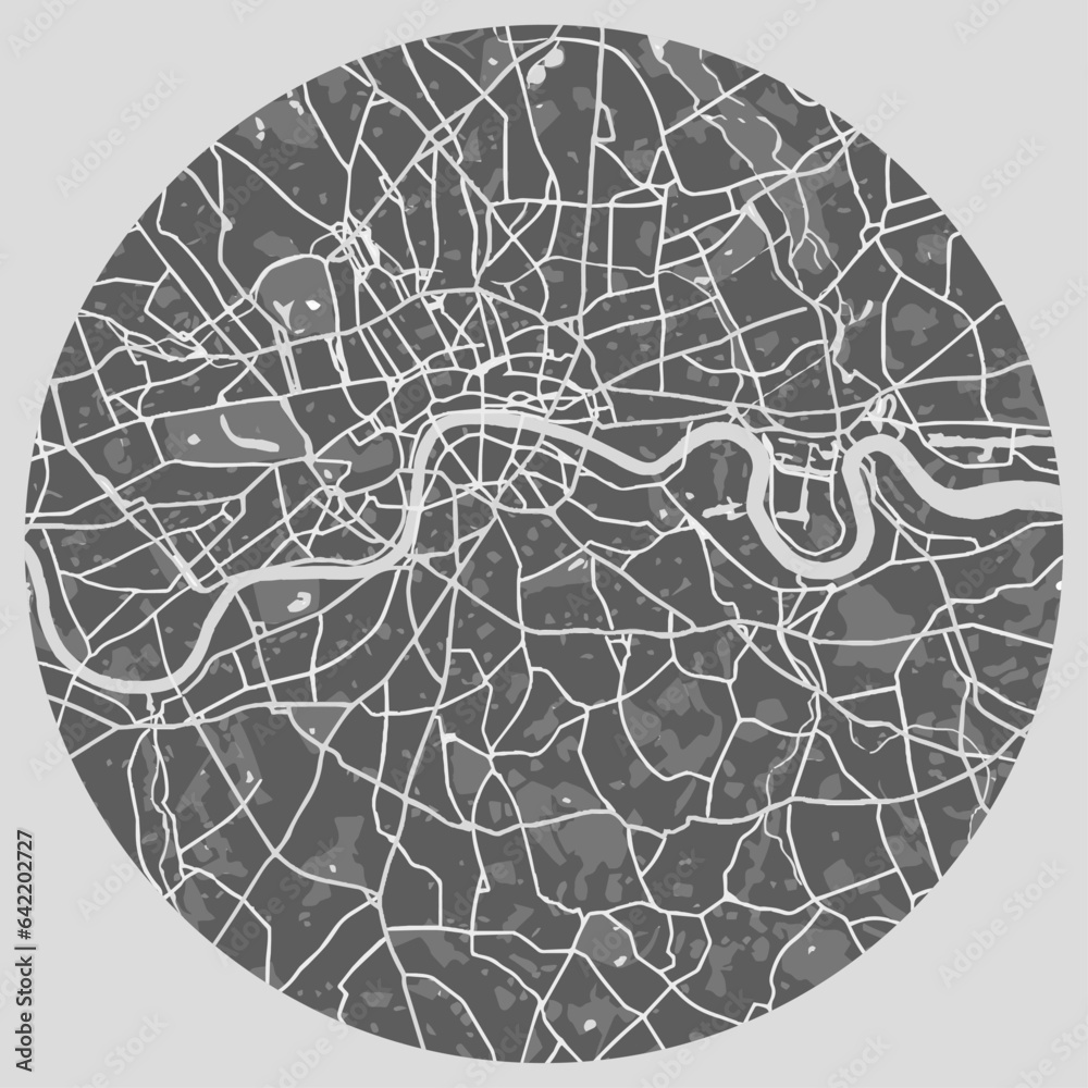 Urban city map of London (United Kingdom). map of main roads Vector ...