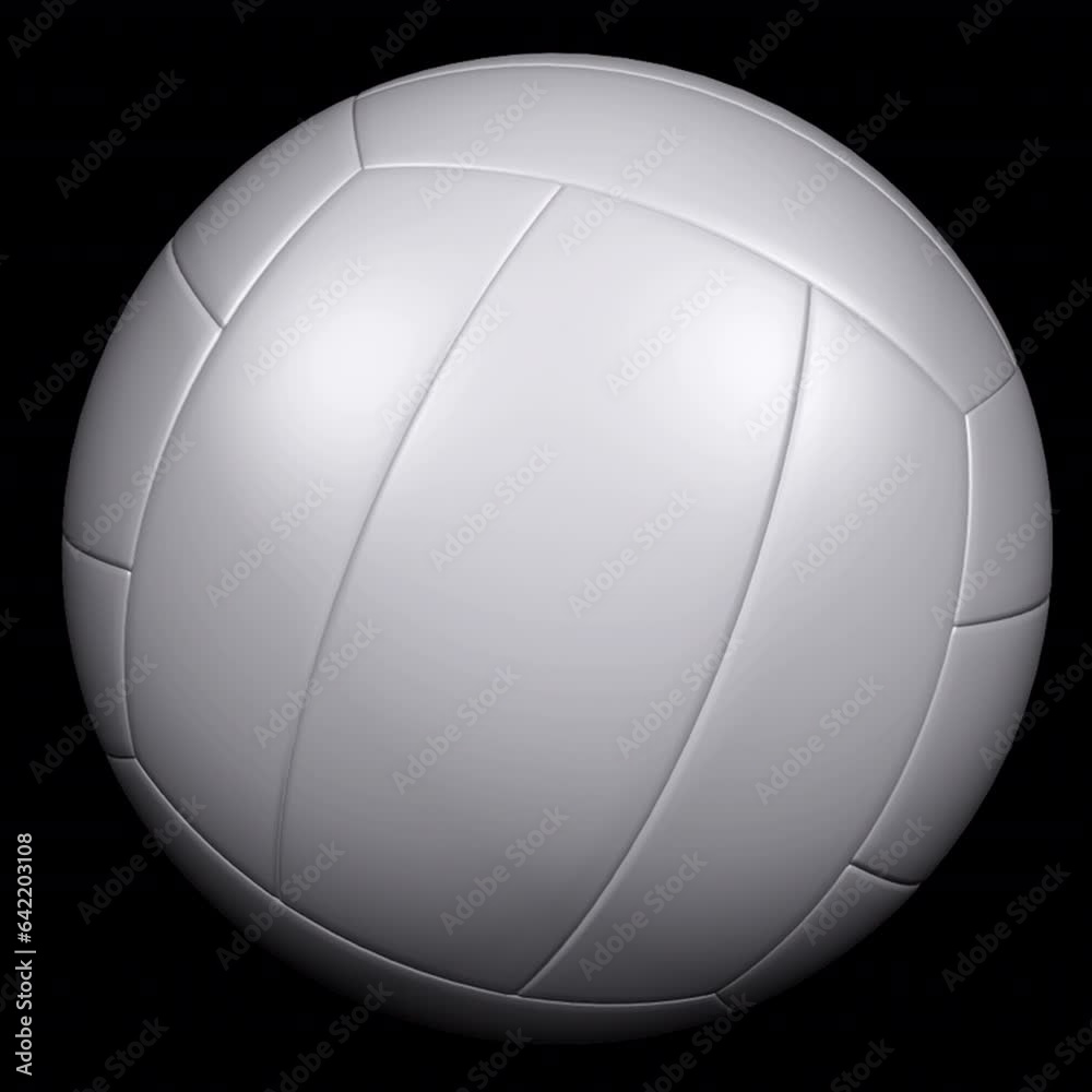 White Volleyball Ball - Spinning Loop - Realistic 3D animation with ...
