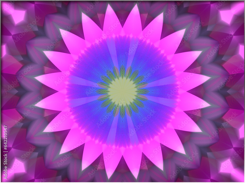 Abstract, 3d Star, Circular Shapes, Patterns, and Shades of Pink and ...