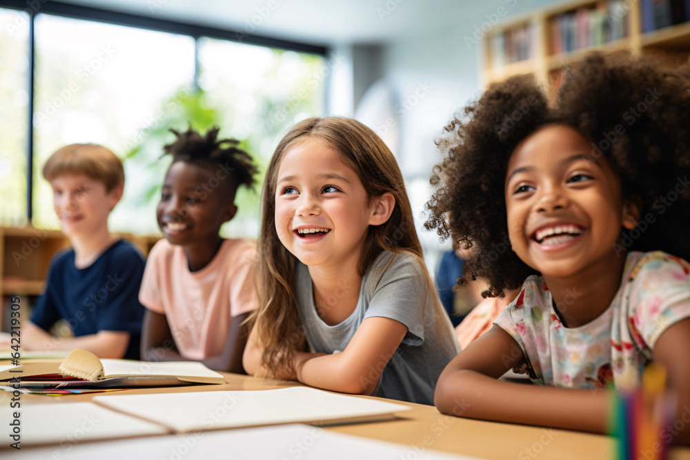 Diverse group of students with different ethnicities, ages, body and ...