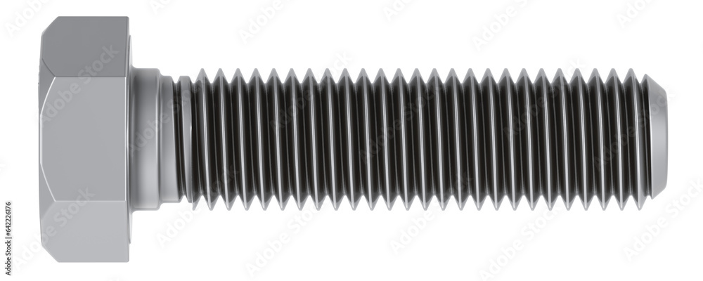 Bolt, side view. 3D rendering isolated on transparent background Stock ...