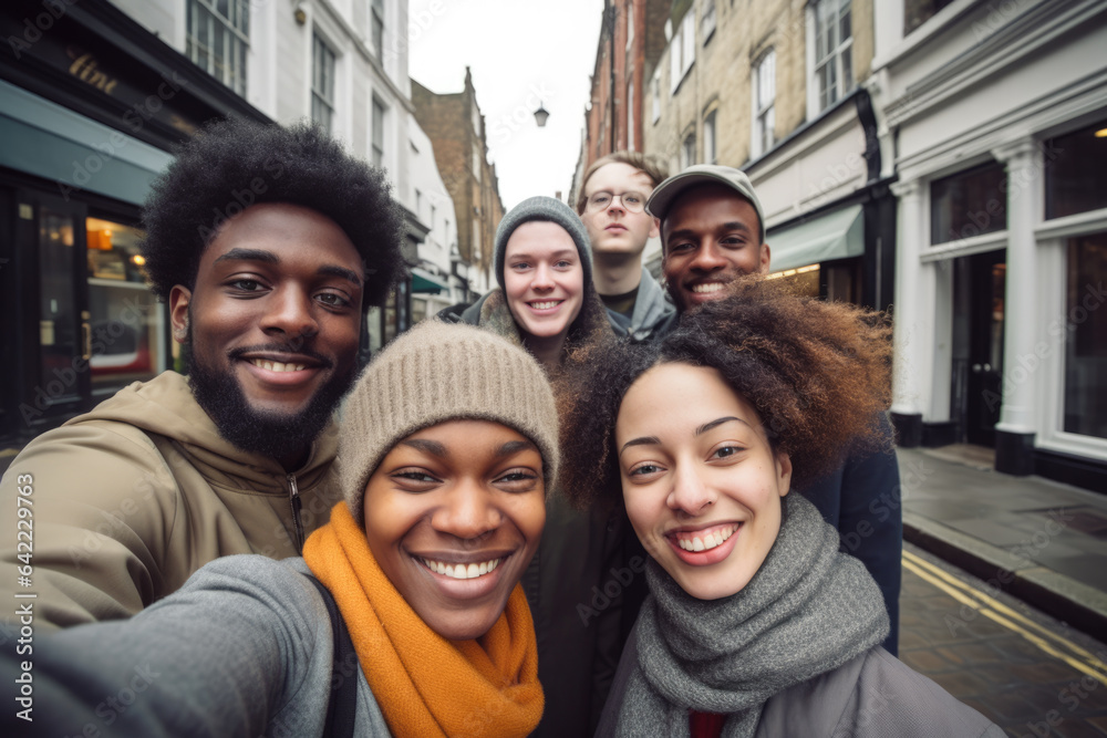 Cheerful group of young and vibrant individuals come together to ...