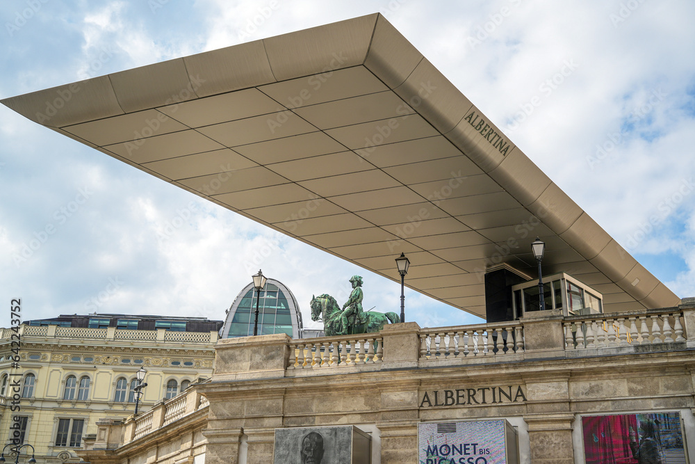Wien, Austria - August 28, 2023: Exterior of the Albertina Museum. The ...