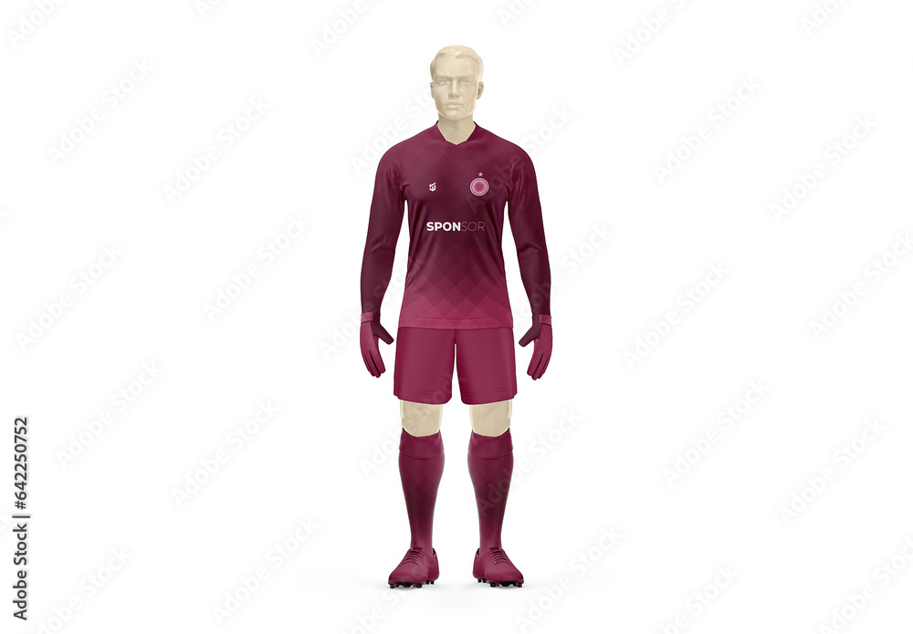 Men_s Full Soccer Goalkeeper Open Stub Neck Mockup - Front Stock ...