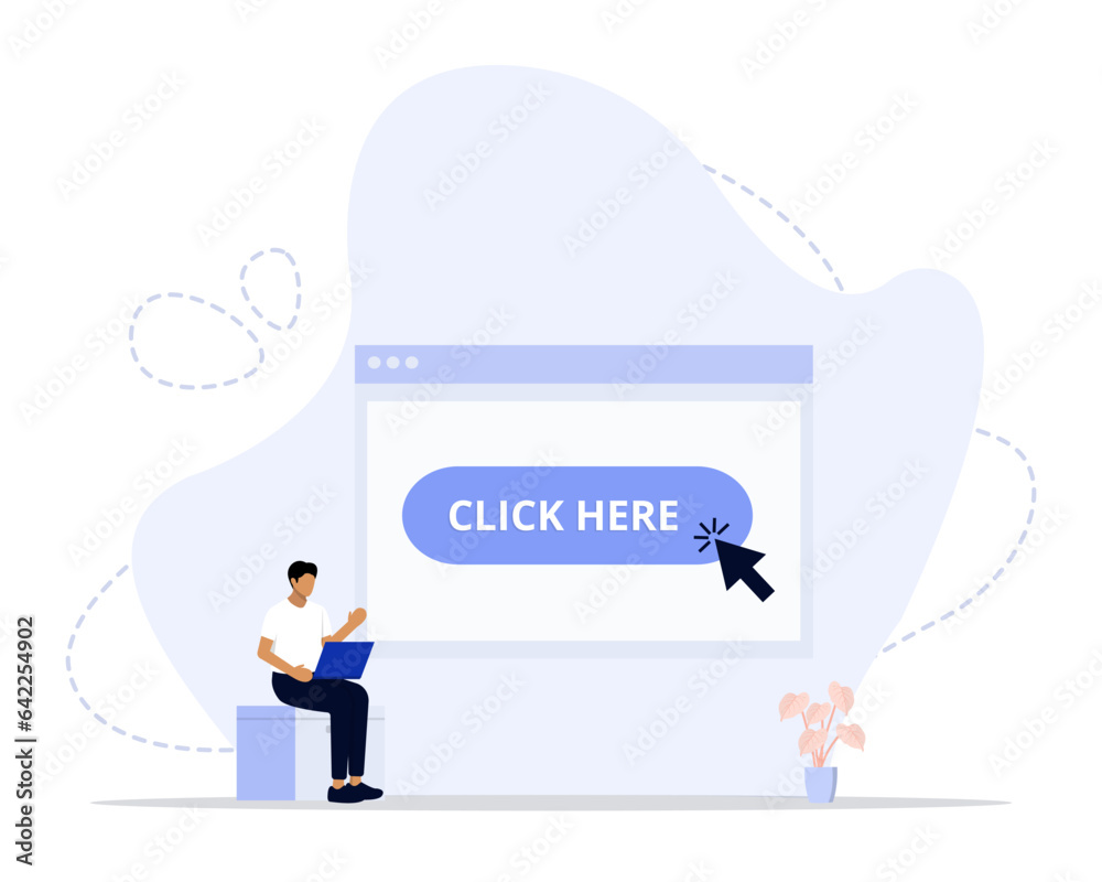 Click here concept illustration. Suitable for web landing page, ui ...