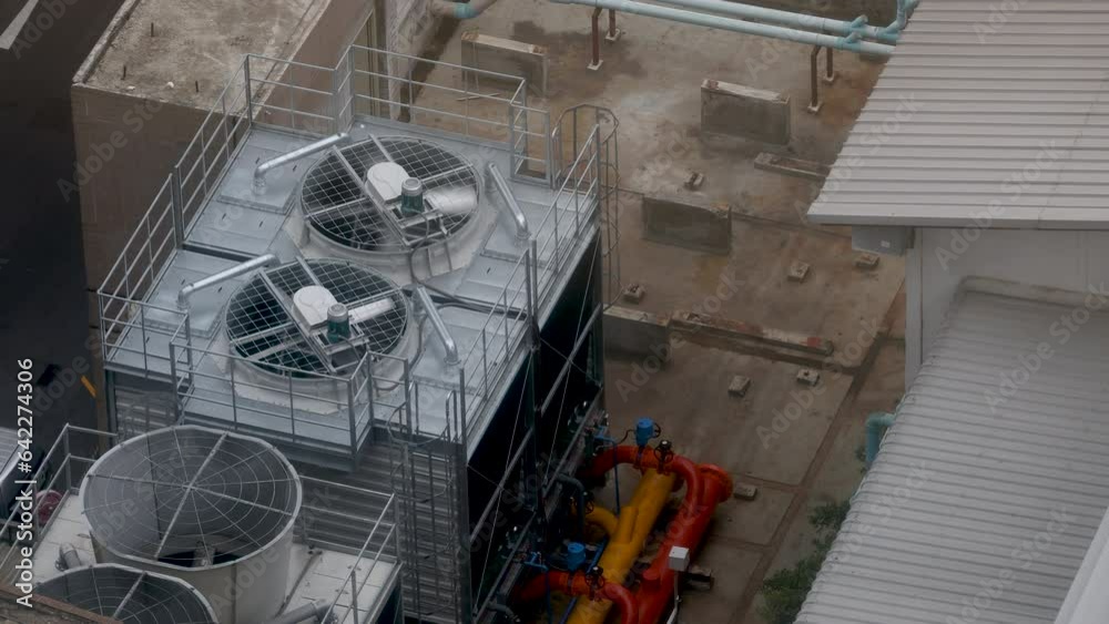 Cooling towers in data center building. Air conditioning cooling towers ...