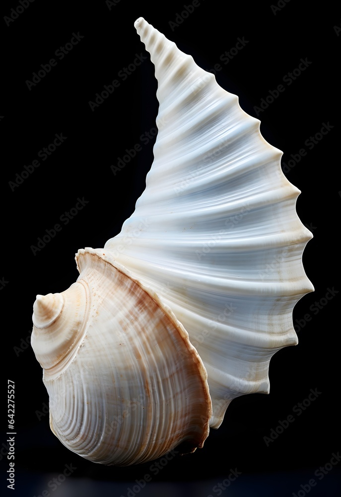 This minimalist portrayal of a conch shell evokes the serenity of the ...