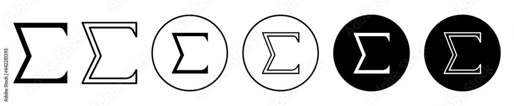 sigma symbol greek letter sigma vector symbol in black filled and ...