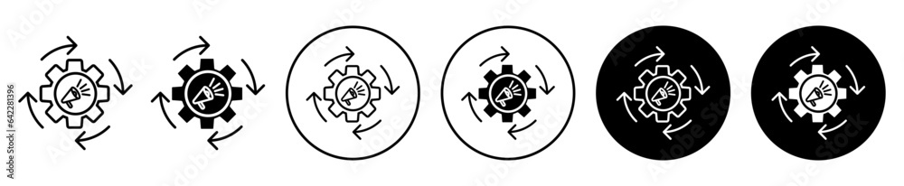 marketing automation icon set. automatic advertisement campaign vector ...