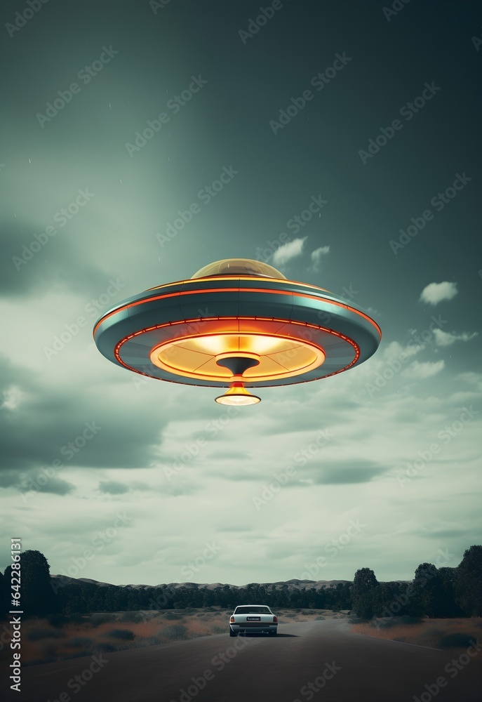 UFO: A Minimalist Encounter" - This image captures the essence of a ...