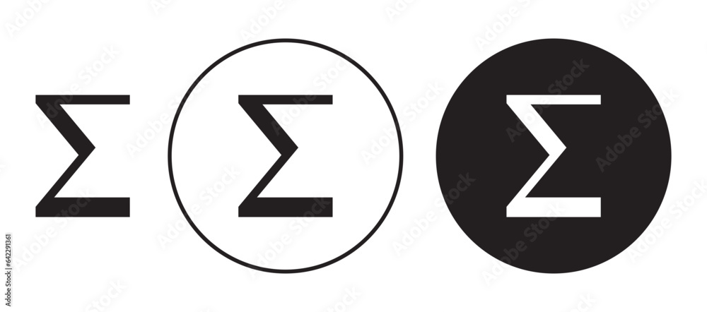 sigma vector symbol set. greek letter sigma icon in black color. Stock ...