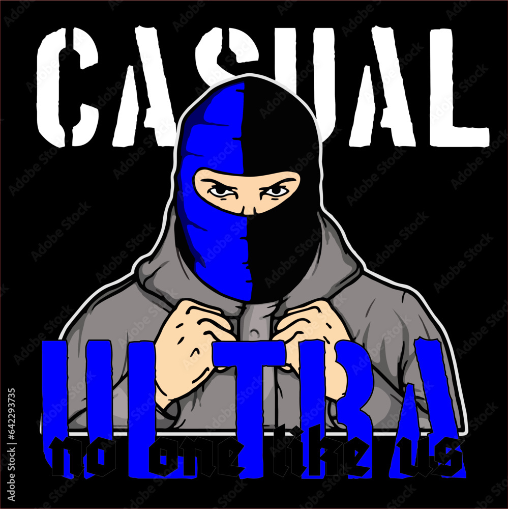 Logo Football Fans Ultras Hooligan with blue black white color for your ...