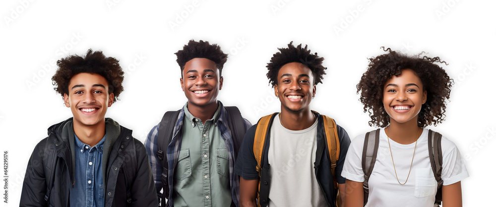 American student smiling happily on transparent background Stock ...