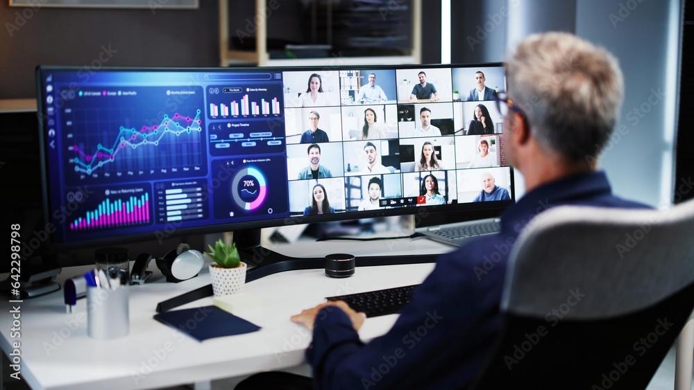 Online Video Conference Virtual Meeting Stock Photo | Adobe Stock