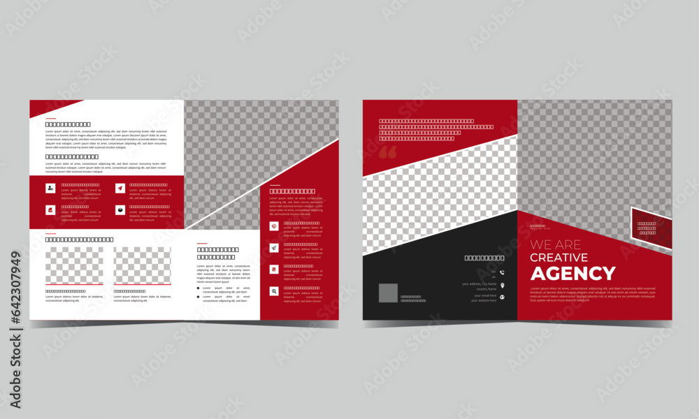 Front and Back View of Modern corporate business Bi-Fold Brochure ...