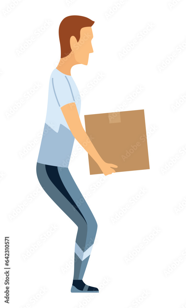 Lifting technique safe movement. Safety. Correct instruction for moving ...