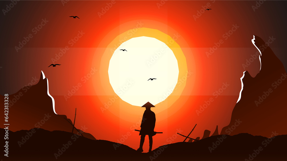 samurai background. Japanese samurai background. Japanese cyberpunk ...