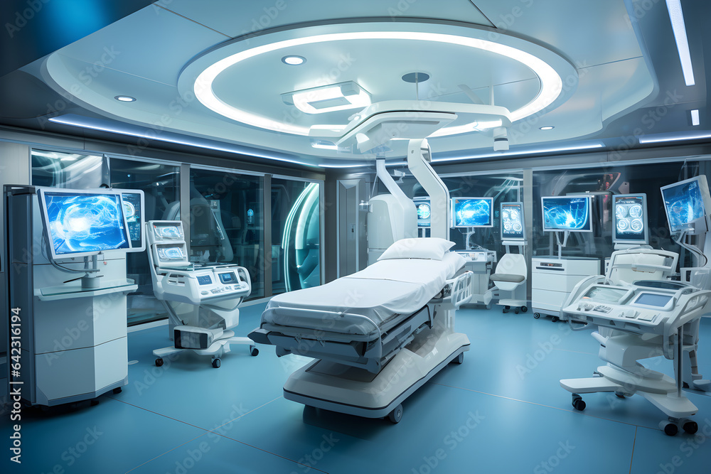 Hospital operating room with state-of-the-art medical technology Stock ...