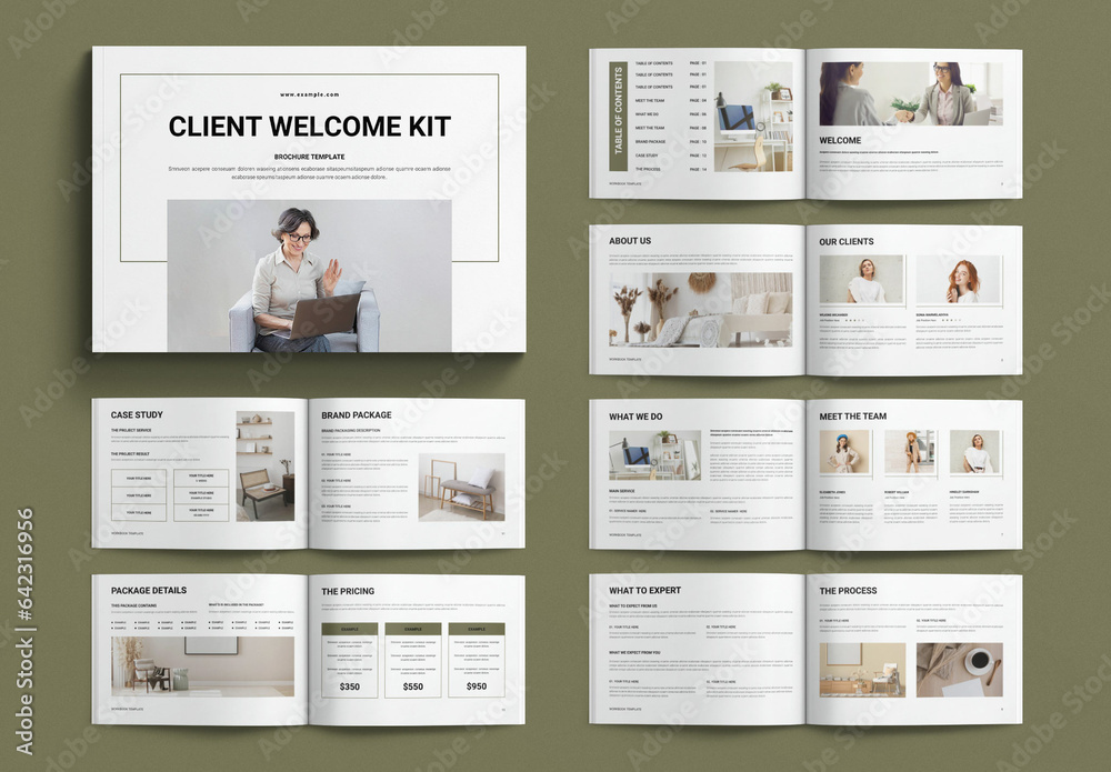 Modelo de Client Welcome Kit Template Magazine Layout Landscape do Stock | Adobe Stock