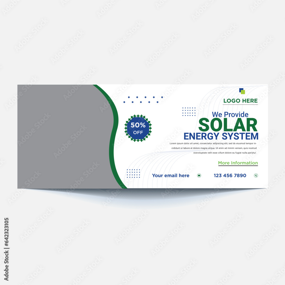 solar energy for smart home web banner design template. space for photo ...