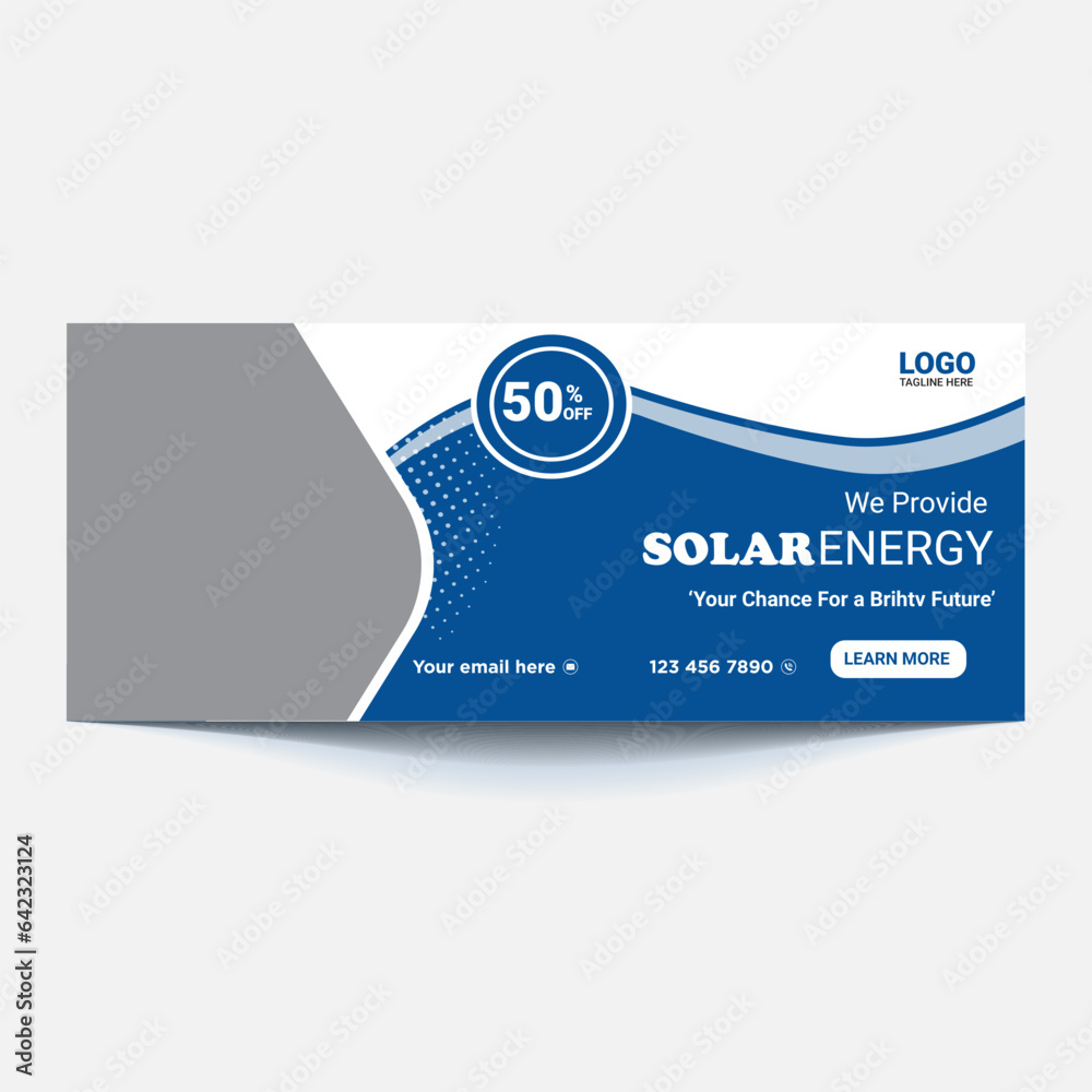 solar energy for smart home web banner design template. space for photo ...