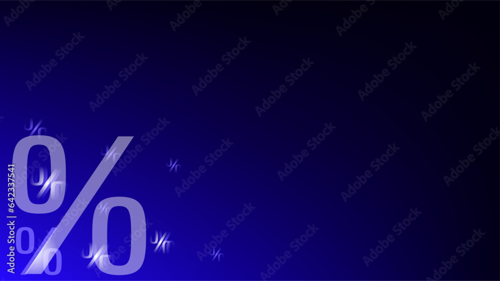 Percentage glowing design for business and sales blue gradient ...