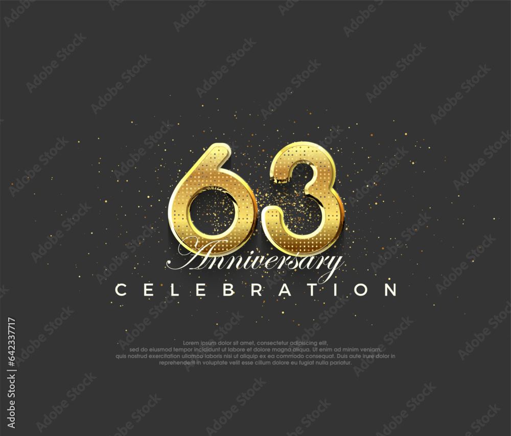 Luxurious design with shiny gold numerals, premium design for 63rd ...