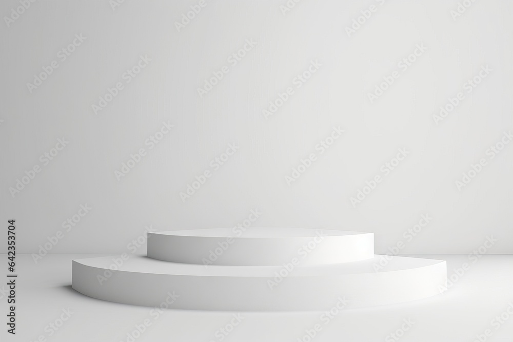 presentation pedestal 3d step racked success dais light background ...