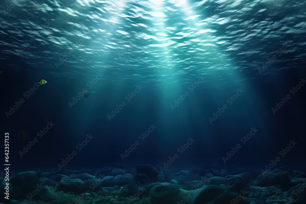 marin ray sur underwater sunbeam sun aquatic background liquid surface ...