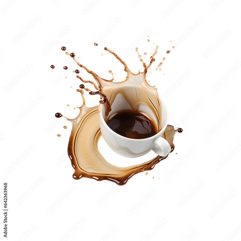 Coffee splash on transparent background PNG Stock Illustration | Adobe ...