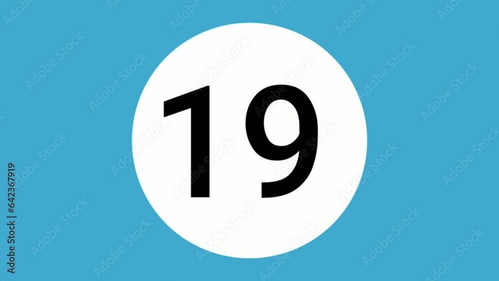 Animation Number 19 nineteen sign symbol cartoon motion graphics on ...