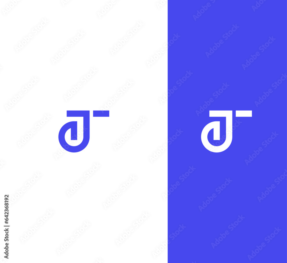 Letter ET, TE, TJ, JT, TD, DT, ETJ, JDT logo design template elements ...