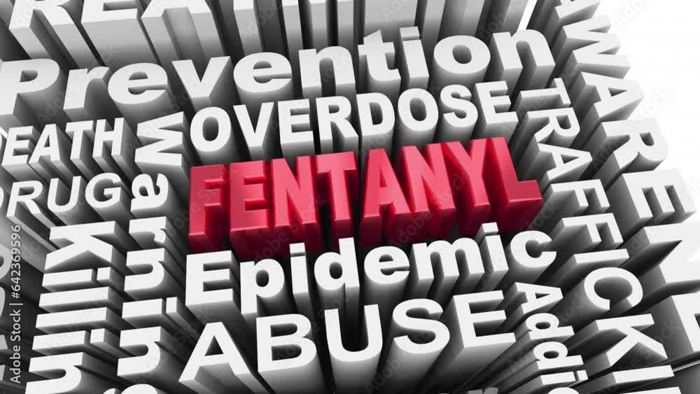 Fentanyl Overdose Deaths Risk Warning Drug Danger Words 3d Animation 素材 ...